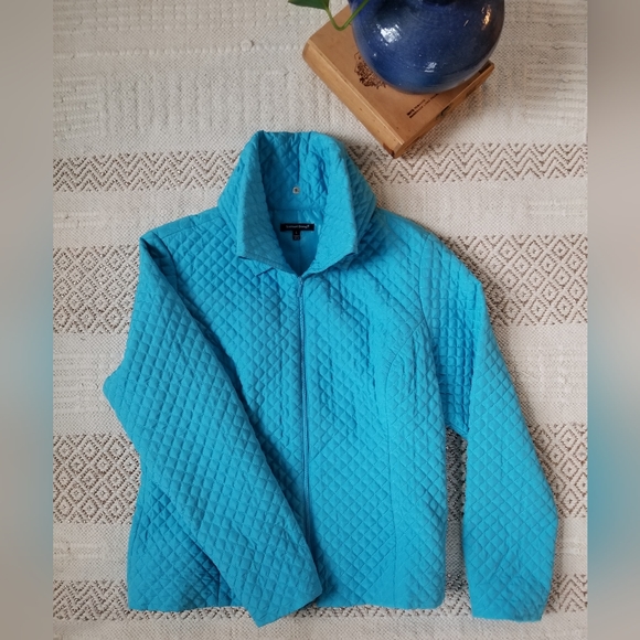 Samuel Dong | Jackets & Coats | Samuel Dong Turquoise Quilted Jacket ...